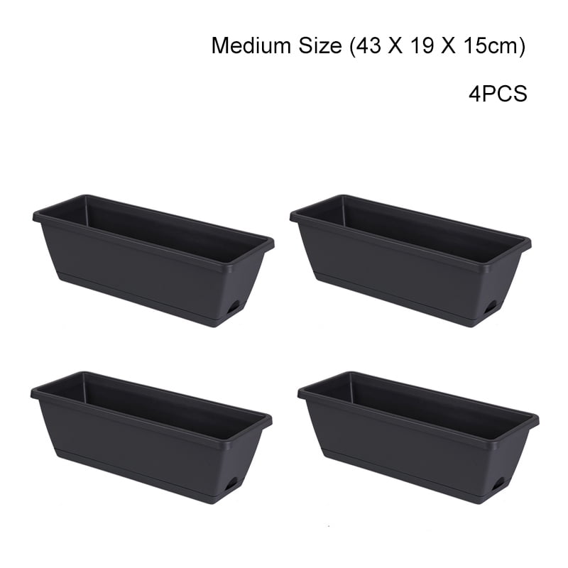 Plastic Flower Pots Family Balcony Plants Vegetables Large Rectangular ...
