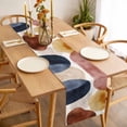 Abstract Graffiti Circle Table Runner 13x120 inch Vintage Brown Blue ...