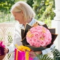 Waipfaru Glitter Roses Bouquet Pink,24pcs Artificial Rose Flower,DIY ...