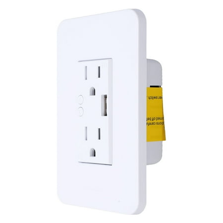 Smart Power Wall Outlet, AC110-125V ABS Simple Operation WiFi Smart ...
