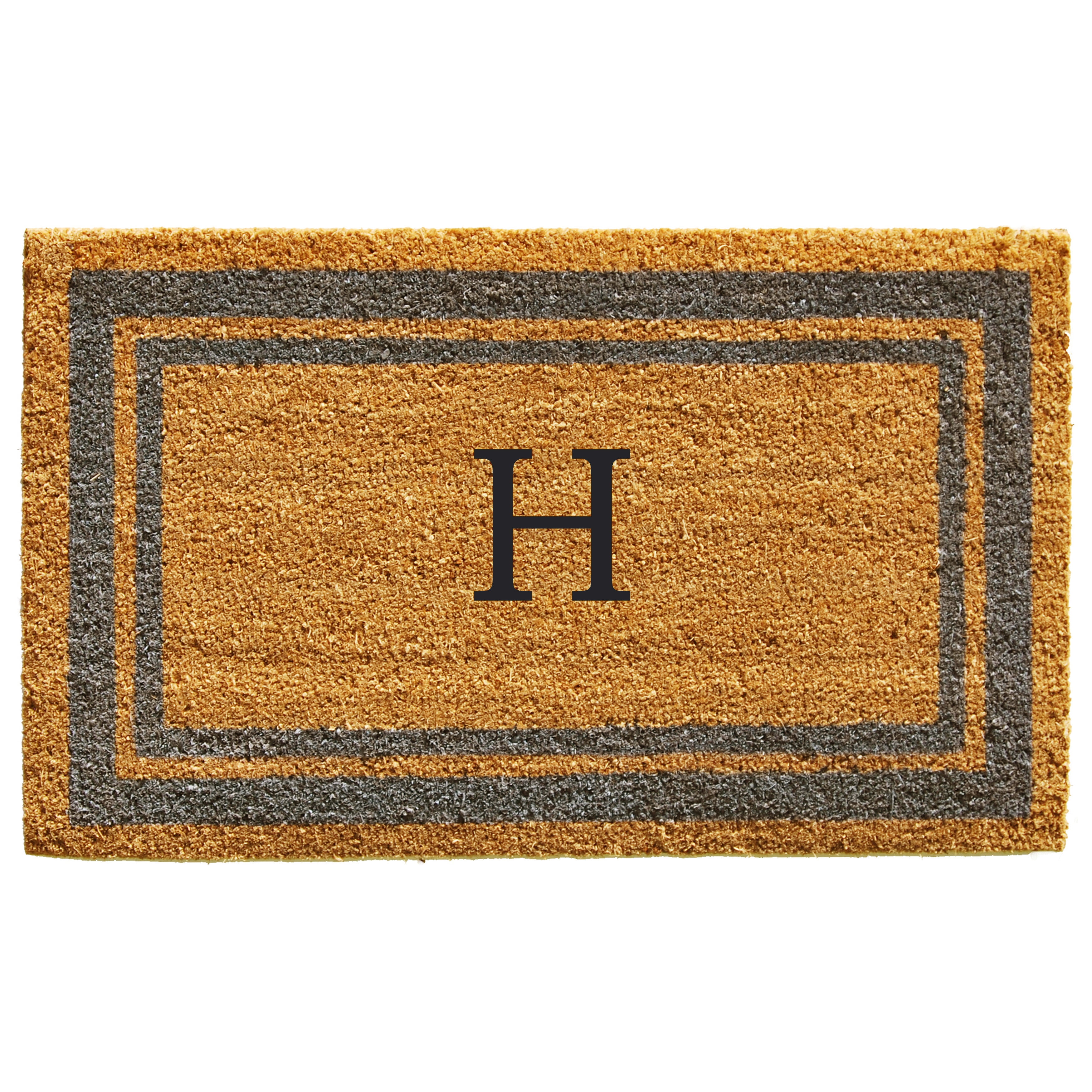 Periwinkle Border Monogram Doormat (Letter H) - Walmart.com