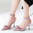 Heel Sandals for Women 8.5CM Pointed toe Sexy Ankle Strap Transparent ...