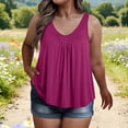 BXJX Womens Plus Size Tank Tops, Loose Fit Summer Pleated V Neck Womens ...