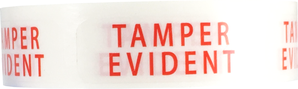 Tamper Evident Labels Clear with Red Ink | .5"x 1.5" Inch Rectangle ...