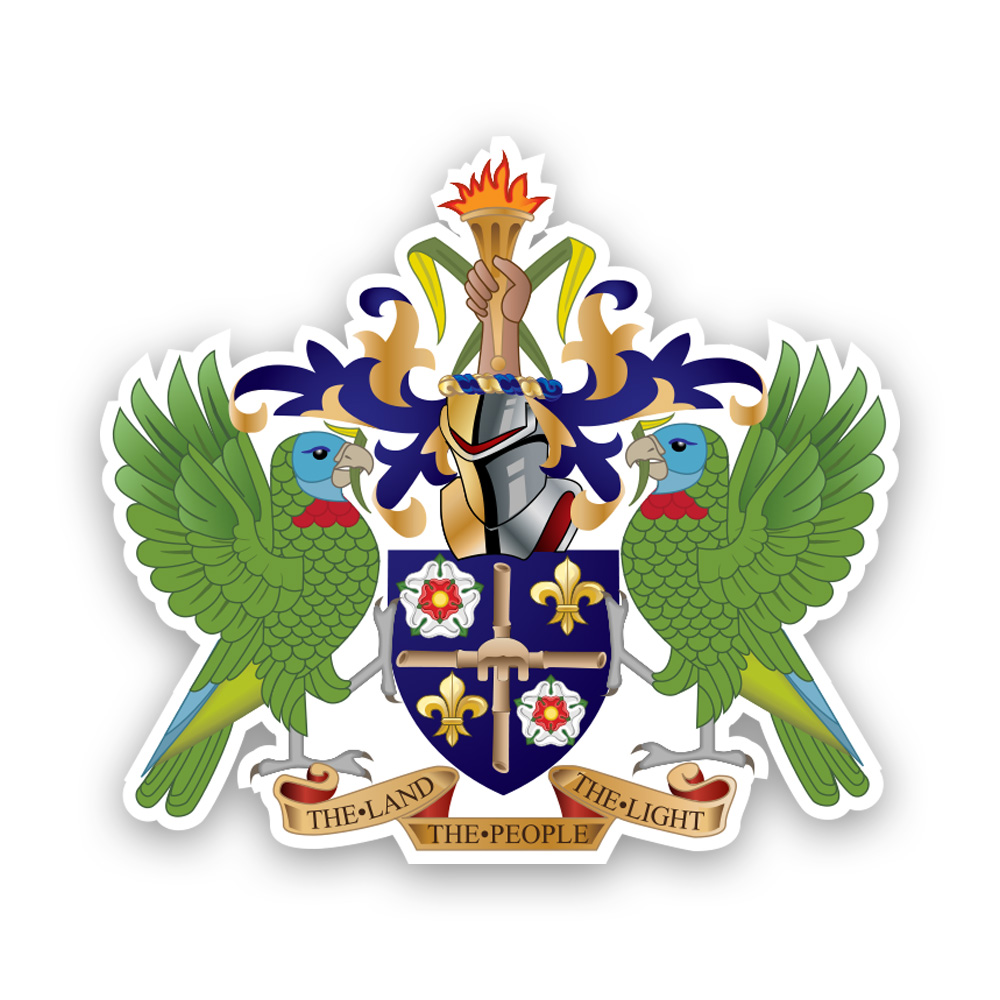 Saint Lucian Coat of Arms Sticker Decal - Self Adhesive Vinyl ...