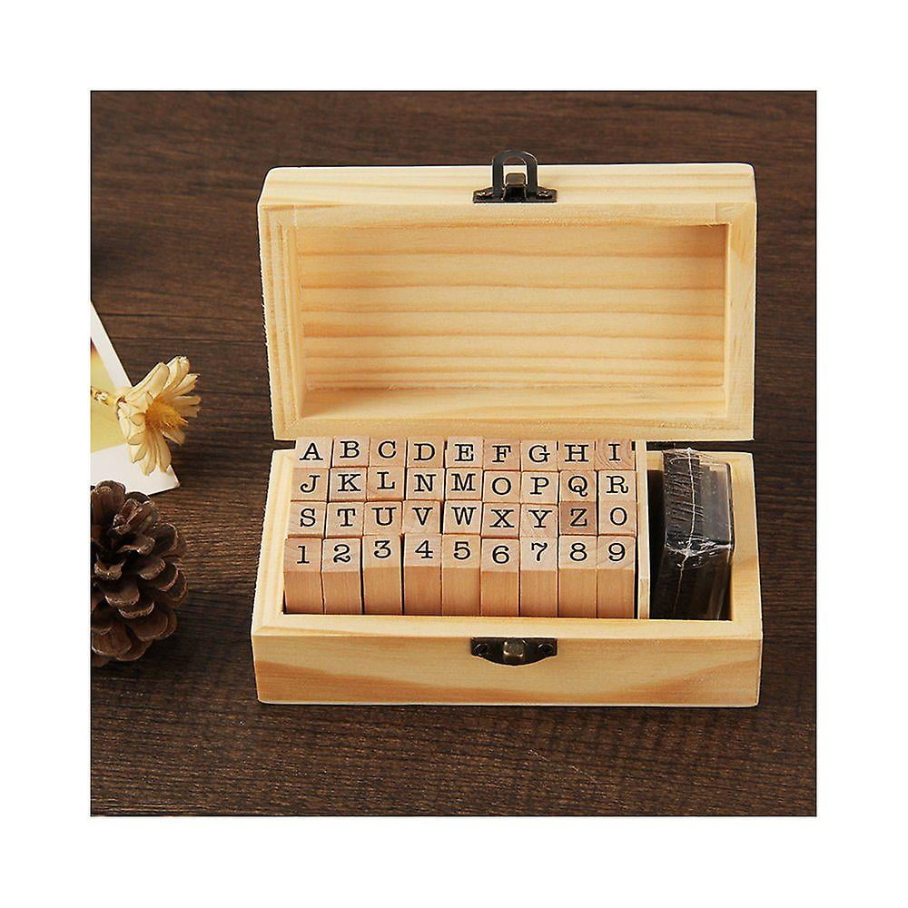 36 Pcs Alphabet Stamp Set,stamp Set,letter Stamp Set,alphabet Wood ...