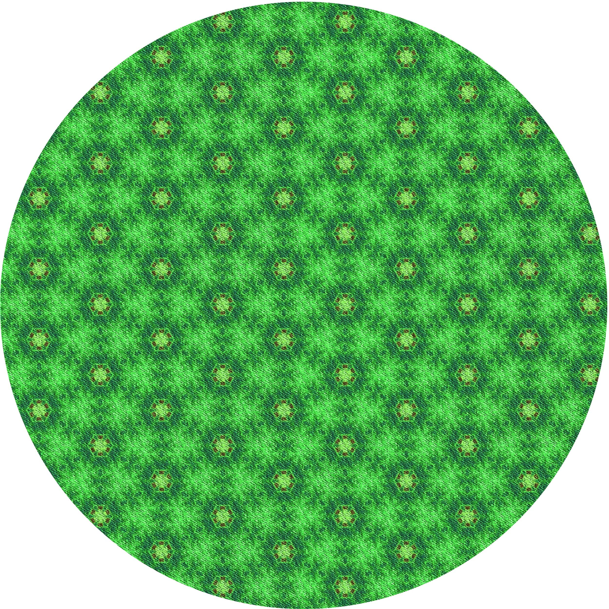 Ahgly Company Machine Washable Indoor Round Transitional Lime Green ...