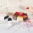 11PCS Happy Birthday Cake Topper Silver Metal Rhinestone Cake ...