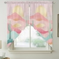 Abstract Pink Desert Swag Curtain Valance for Window 2 Panels Cactus ...