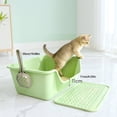 Extra Large Semi-Enclosed Cat Litter Box High Sided Anti-Splashing Cat ...