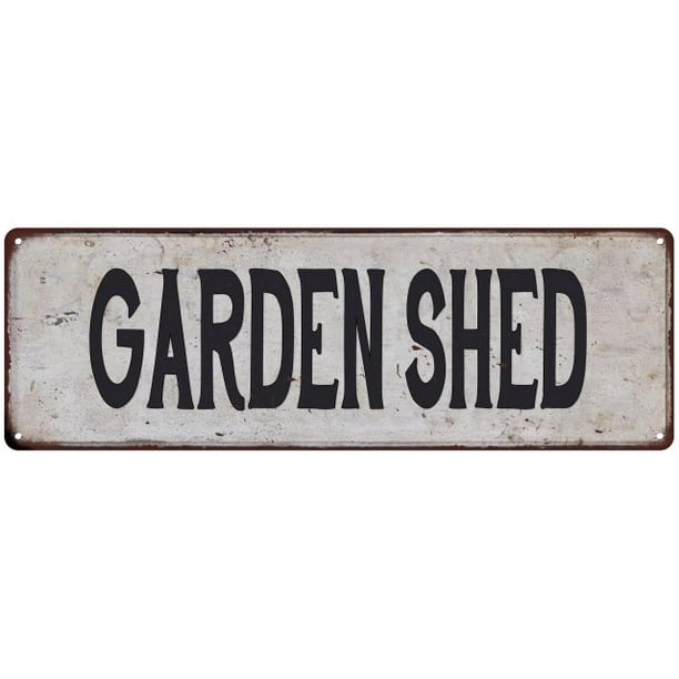 GARDEN SHED Vintage Look Rustic 6x18 Metal Sign Chic Retro 206180035094 ...
