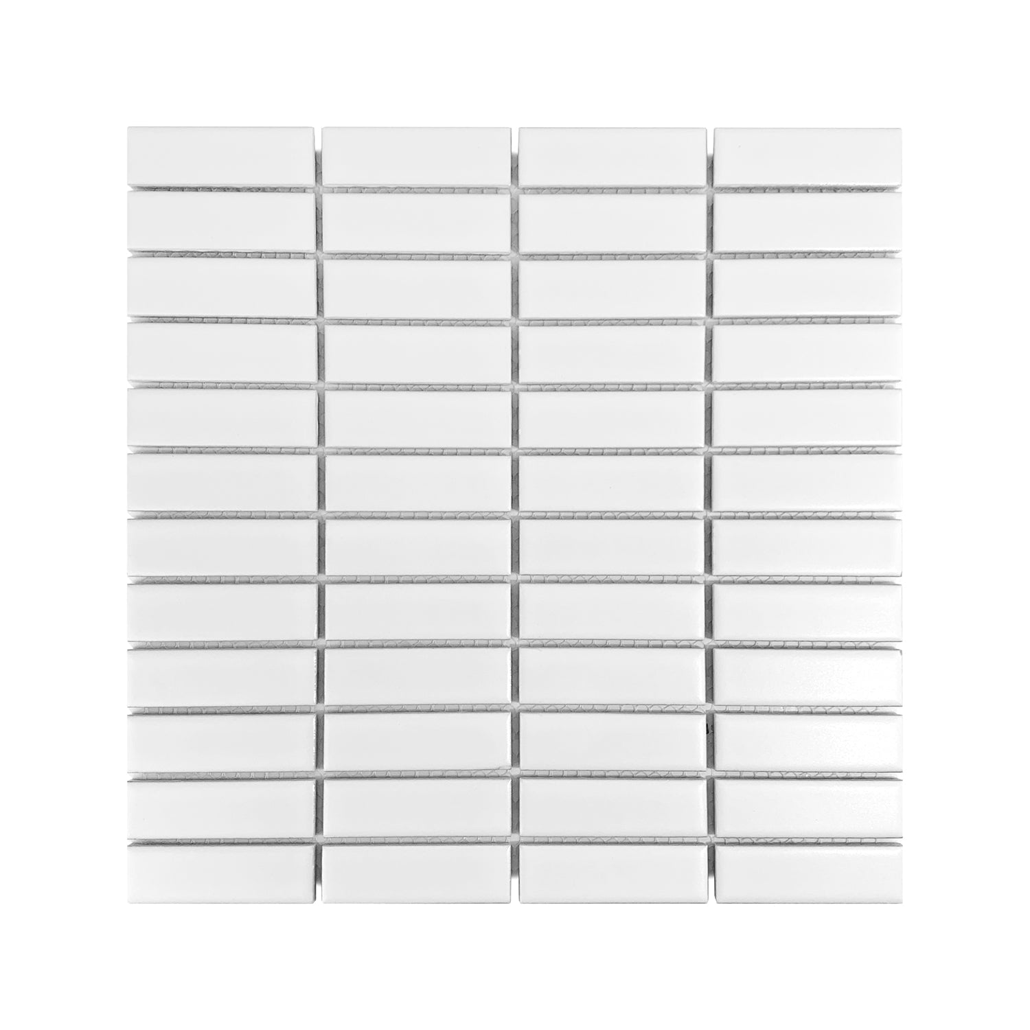 Gio White Matte 1" X 3" Stacked Linear Porcelain Mosaic Tile - Walmart.com
