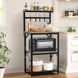 "Capri Kitchen Bakers Rack, Oak Gray, 4 Tiers Storage Shelf, Microwave ...