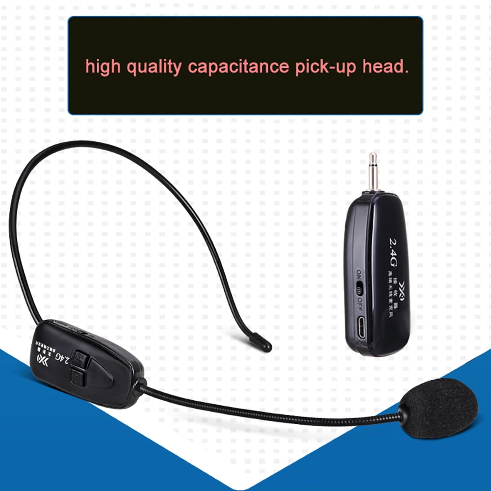 2.4G Wireless Microphone Speech Headset Megaphone Voice Amplifier ...