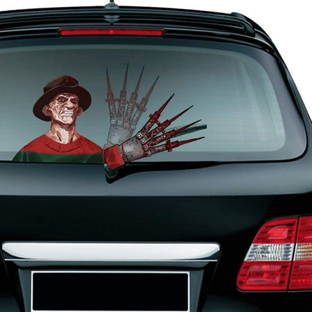 Halloween Rear Window wiper Decal Scary FreddyKrueger Waving Wiper arms ...