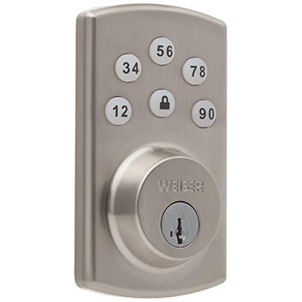 Weiser Powerbolt 2 Satin Nickel Keyless Entry Door Lock/Deadbolt Lock ...