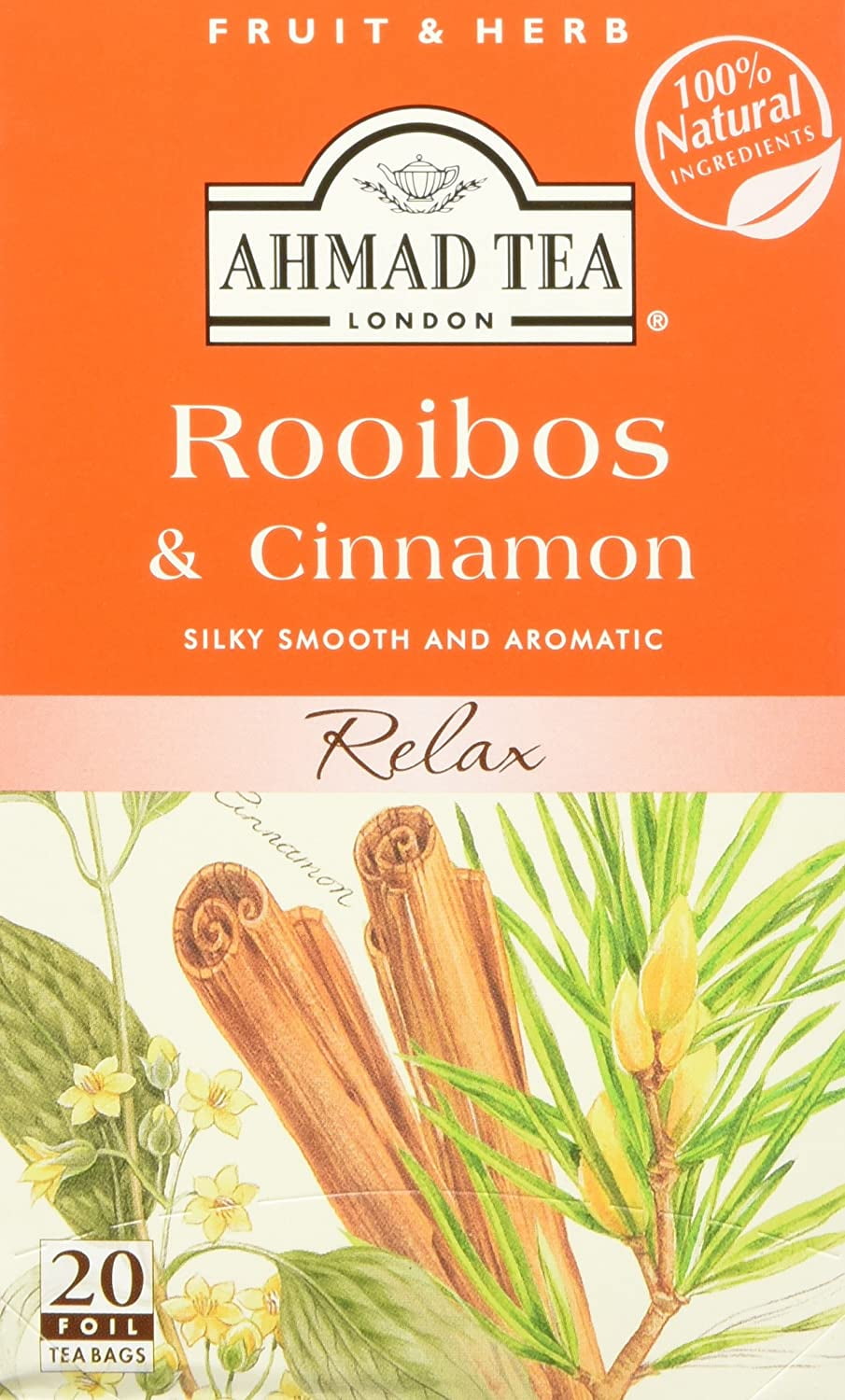 Ahmad Tea Tea Infusion, Rooibos & Cinnamon, 30G, 20 Count - Walmart.com