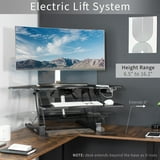 VIVO Black Electric Height Adjustable Corner Desk Riser with Dual ...