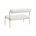 Meridian Furniture Carly Cream Vegan Leather Bench - Walmart.com