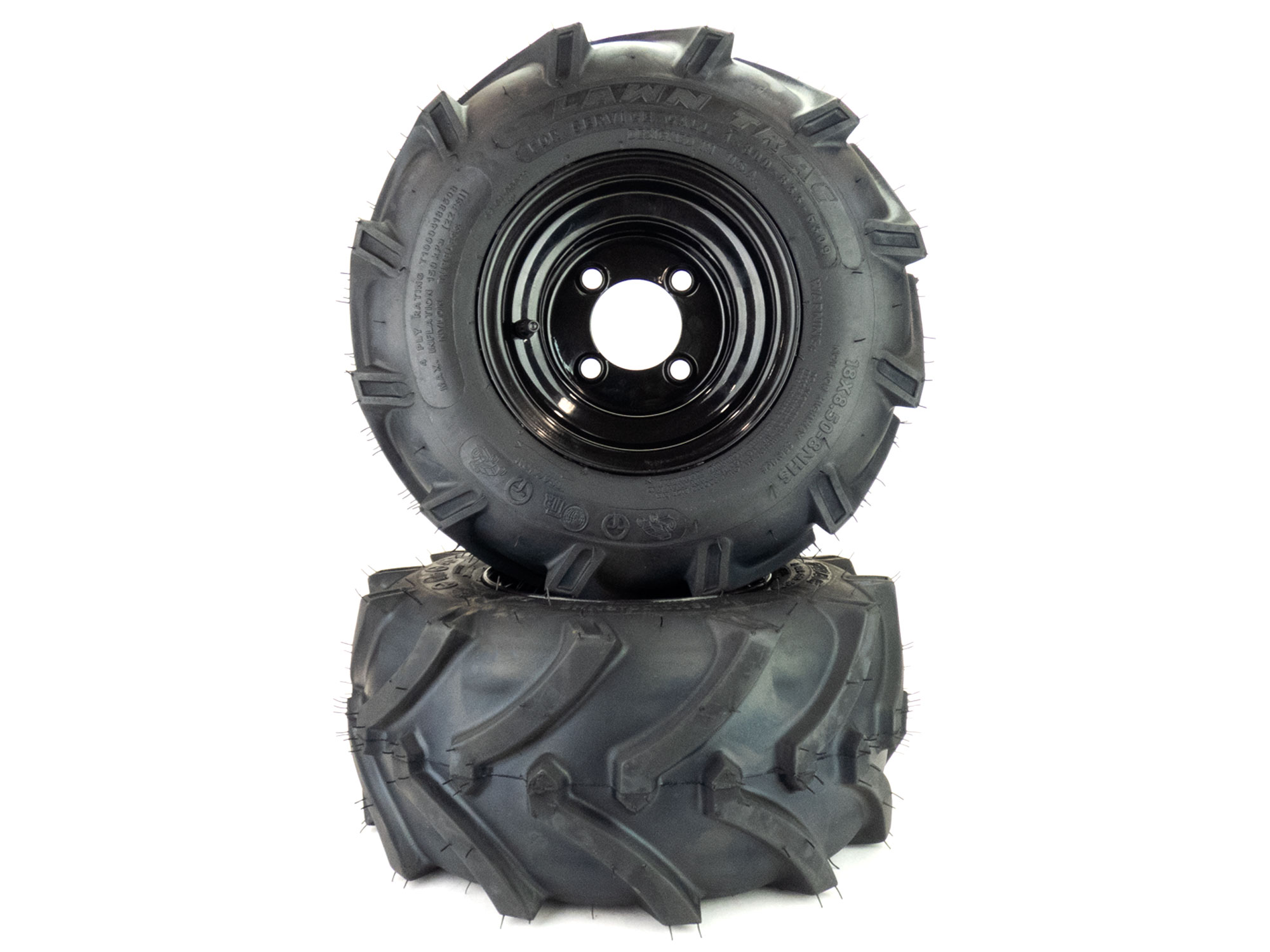 (2) Black Universal Lawn Trac Tire Assemblies 18X8.50-8 No Lift ...