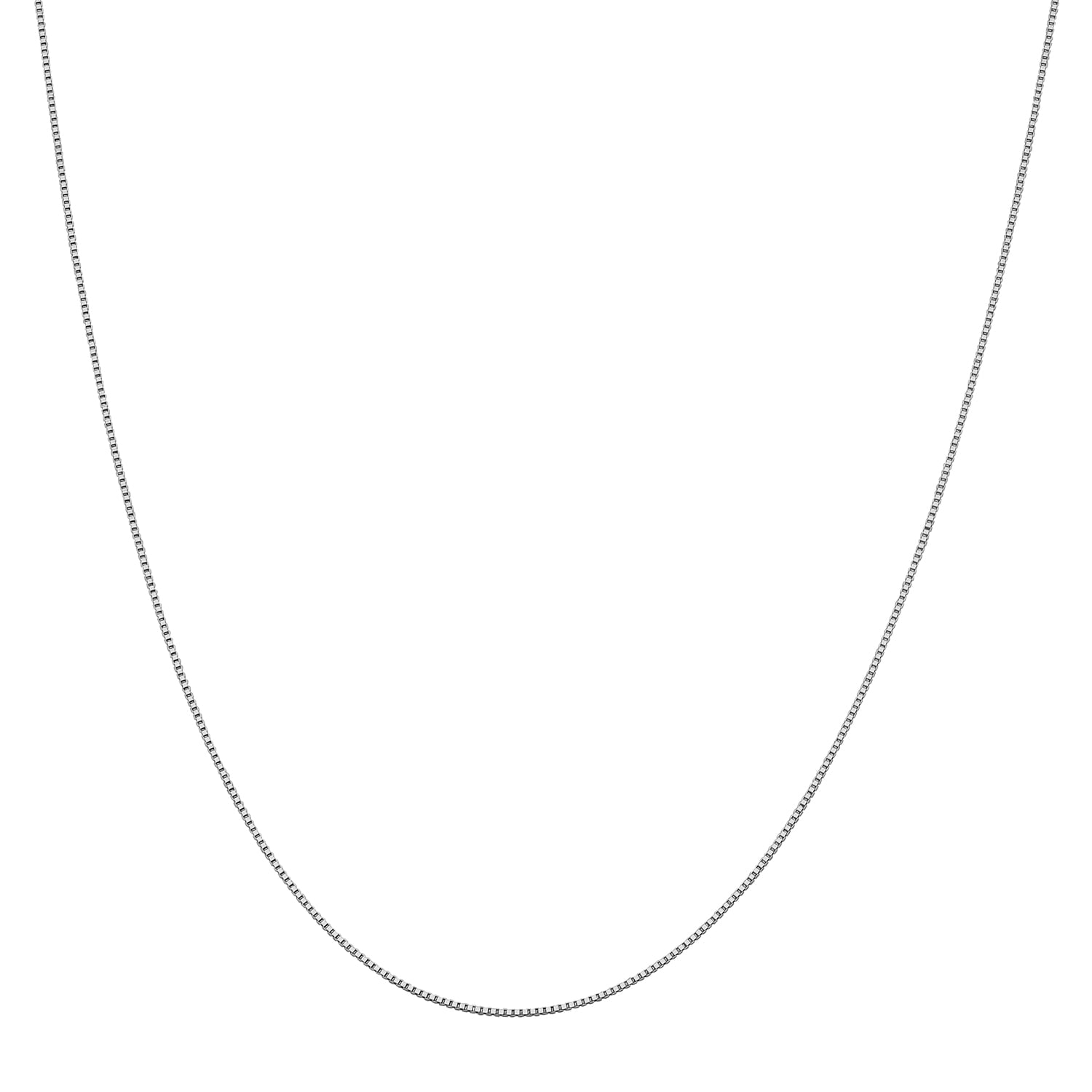 18 Karat White Gold 0.70mm Box Chain - Walmart.com