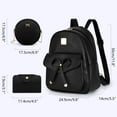Vbiger Black Mini Backpack Set, PU Leather Bowknot Design, 3-Piece ...
