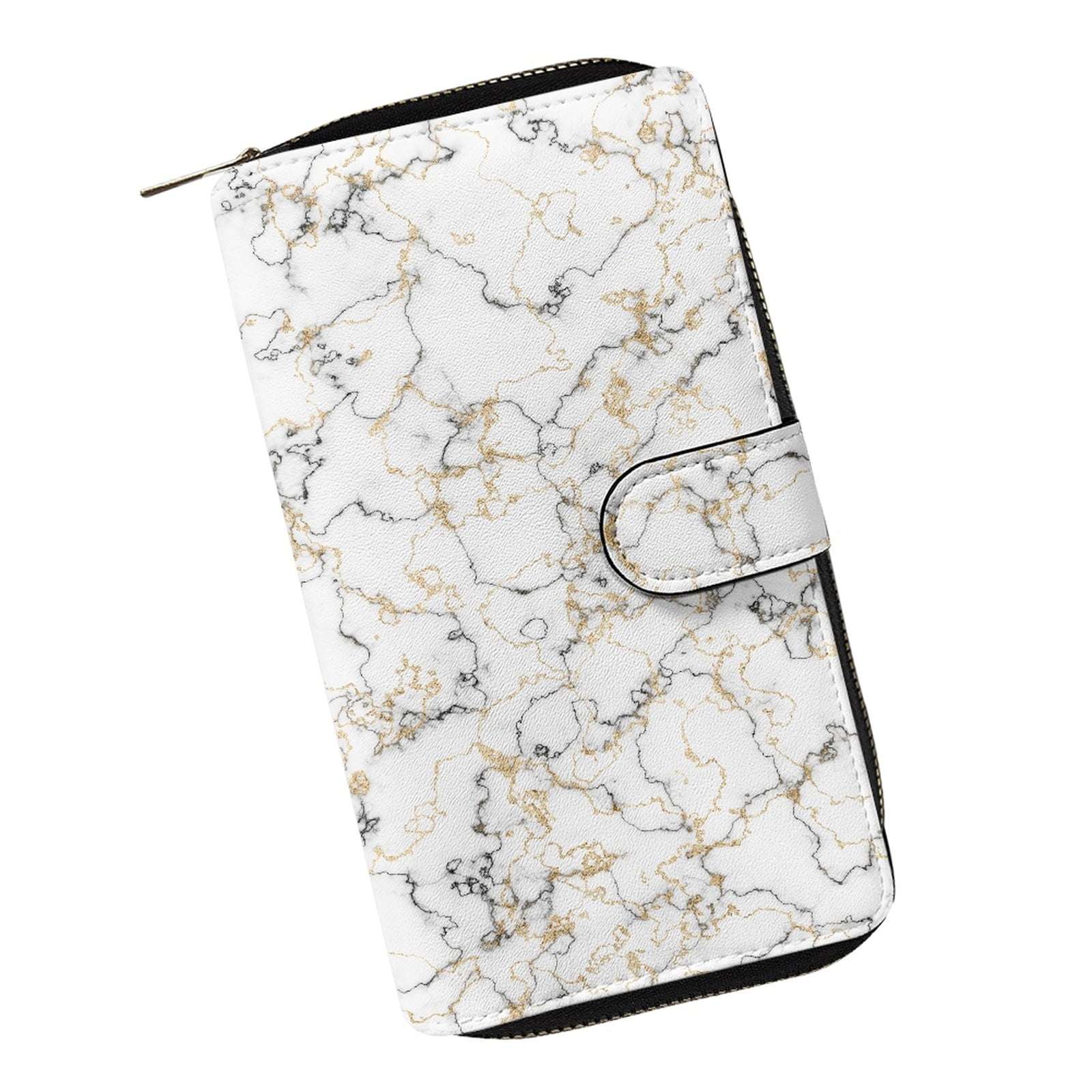 Xoenoiee White Marble Pattern Slim Thin Wallet PU Leather Credit Card ...