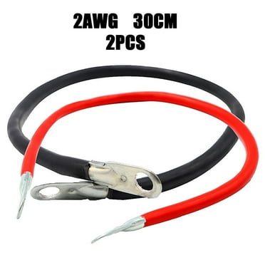 2pcs DC 12V 24V Red Universal Battery Wire Cable for Car 24cm Length ...