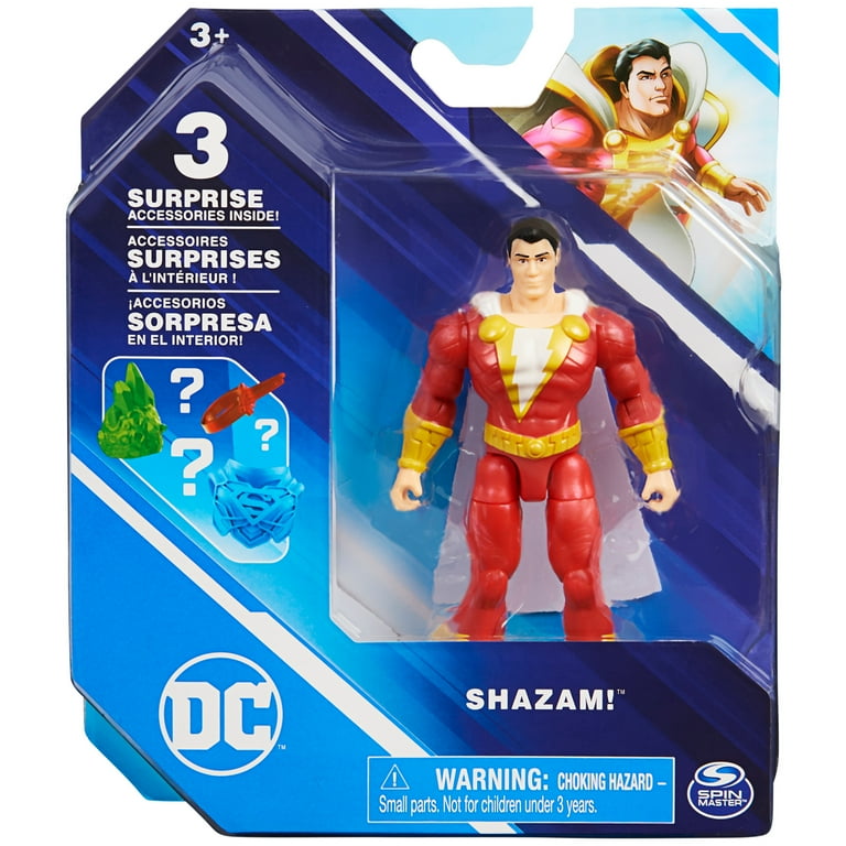 DC Comics, 4-Inch Shazam! Action Figure with 3 Mystery DC Comics, 4-Inch Shazam! Action Figure with 3 Mystery