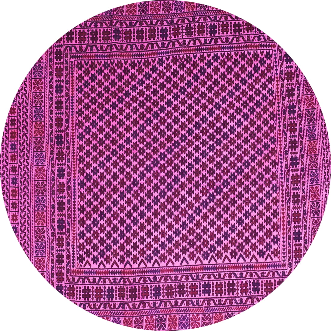 Ahgly Company Indoor Round Persian Pink Traditional Area Rugs, 5' Round ...