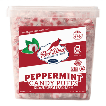 Red Bird Soft Peppermint Candy Puffs, Sugar, Allergen-Free, 10 oz. Bag ...