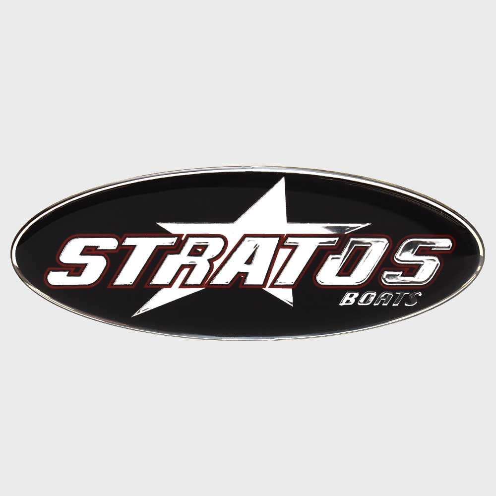 Stratos Boat Raised Emblem Decal 205097 | Seat Logo Sticker Black ...