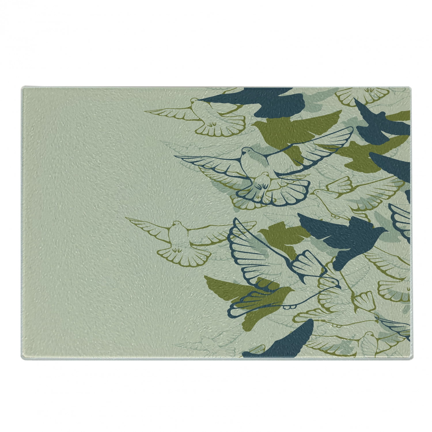 Birds Cutting Board, Original Colored Image of a Flock Flying Pigeons ...