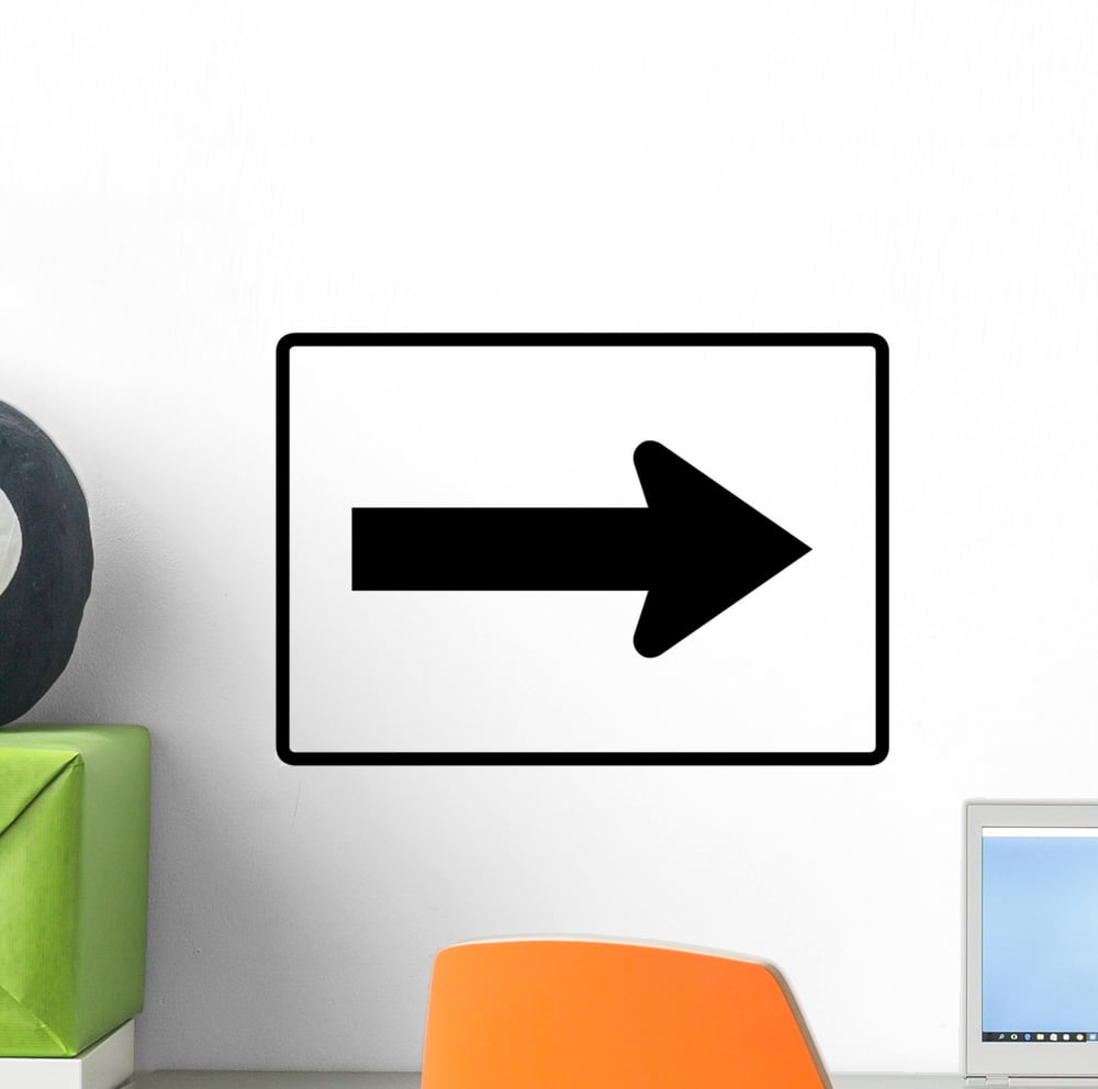 Right Arrow Sign Wall Decal by Wallmonkeys Peel and Stick Graphic (12 ...