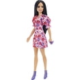 Barbie Fashionistas Doll #177, Floral Dress & Strappy Heels, Black Hair ...