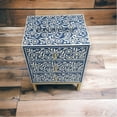 LAKECITY ARTS Bone Inlay Sun Flower Pattern Nightstand Table Blue, Bone ...