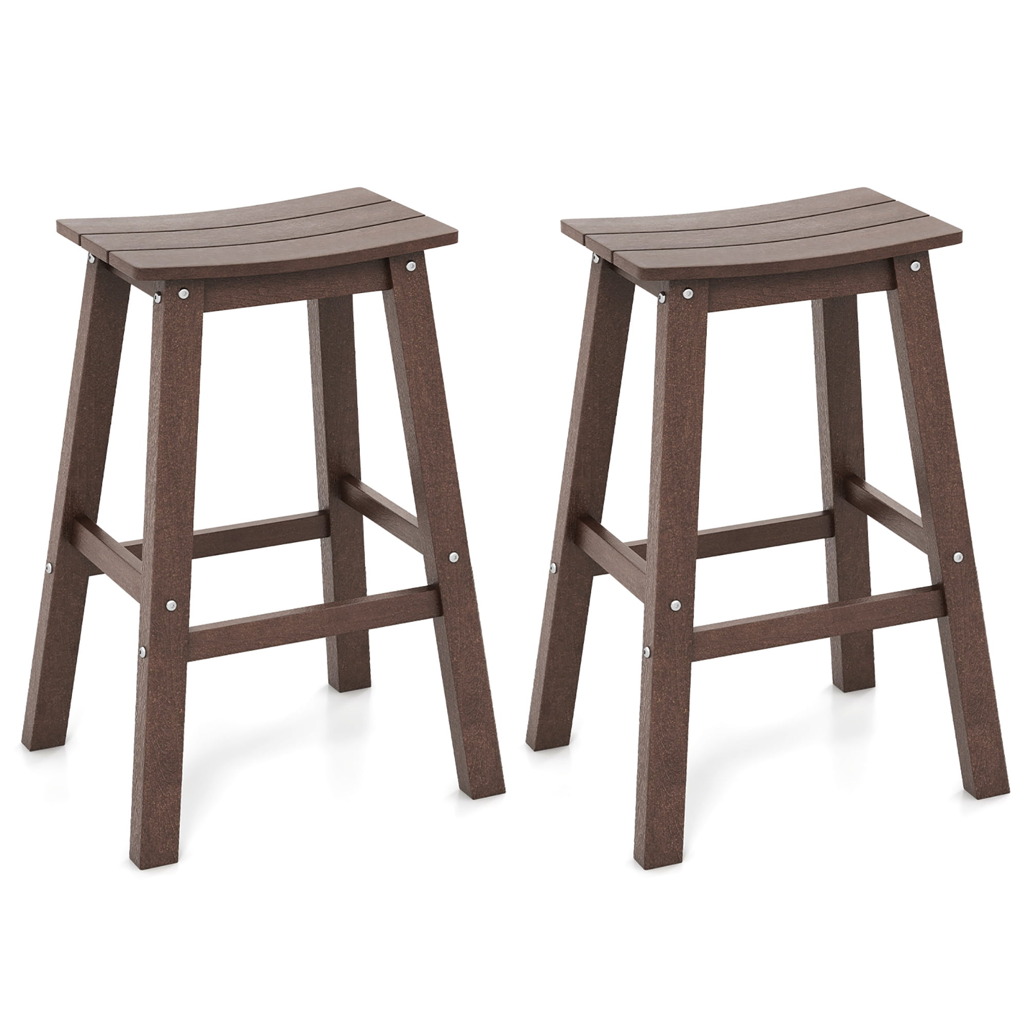 Click here for Gymax 29 Patio Bar Stool Set Of 2 W/ Curved Seat &... prices