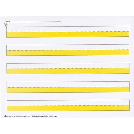 Kindergarten Highlighter Writing Paper -Package of 50 - Walmart.com