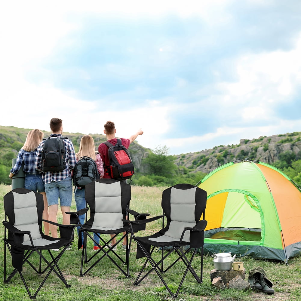 Resenkos Camping Folding Chair Heavy Duty Support Collapsible Padded ...