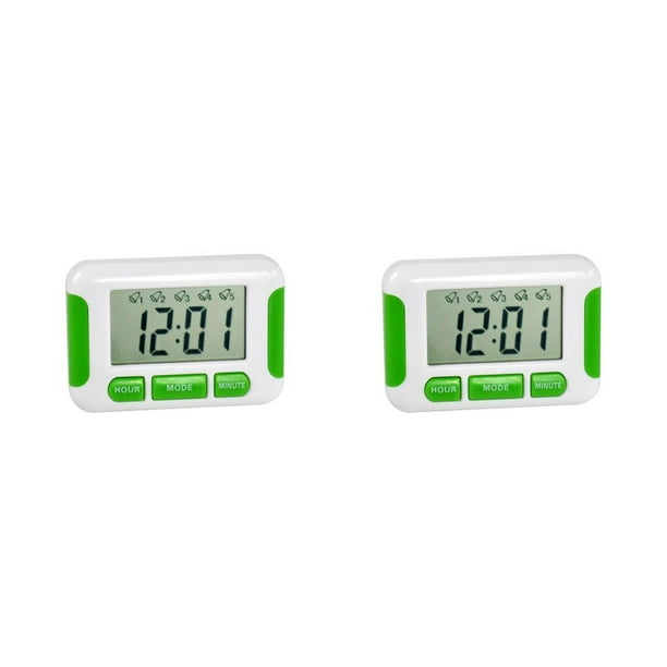 Decodeary 1/2/5 Digital Clock with Five Separate Alarms Countdowns Pill ...