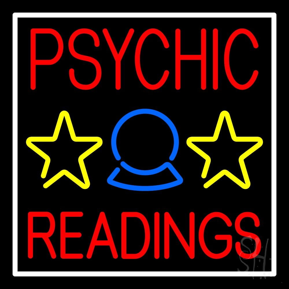 Blue Psychic Readings LED Neon Sign 16" Tall x 16" Wide - inches Black ...