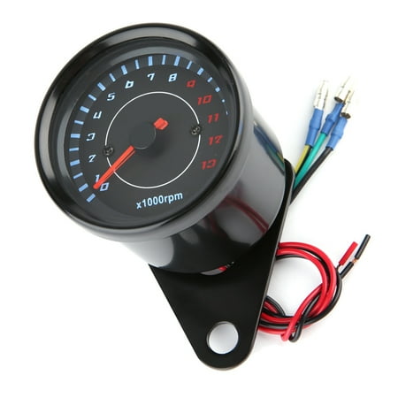 Qiilu DC 12V Universal Motorcycle LED Backlight Tachometer Electronic ...