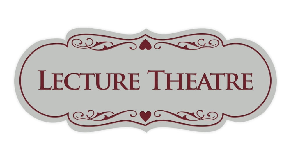 Signs ByLITA Designer Lecture Theatre Sign (Light Grey / Burgundy ...