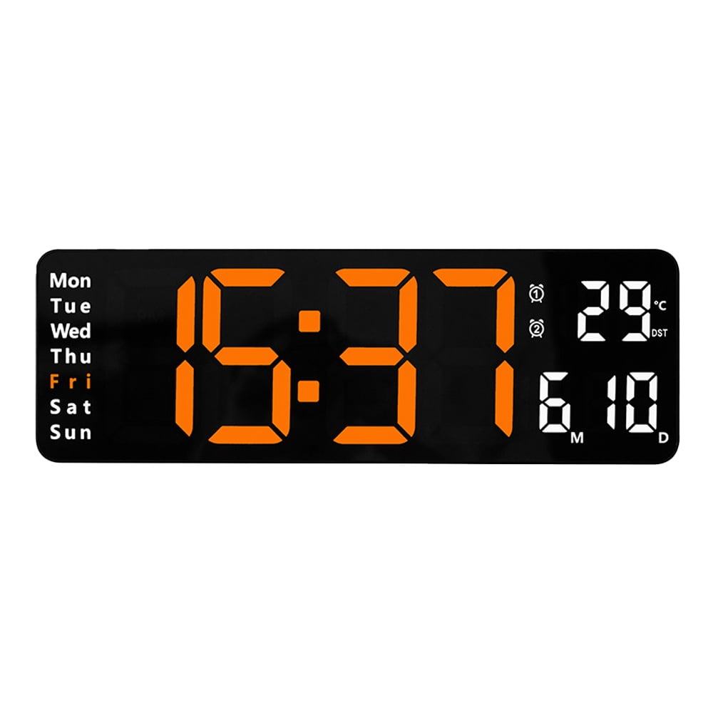 Digital Wall Clock with Remote Control, 10-Level Brightness Adjustment ...