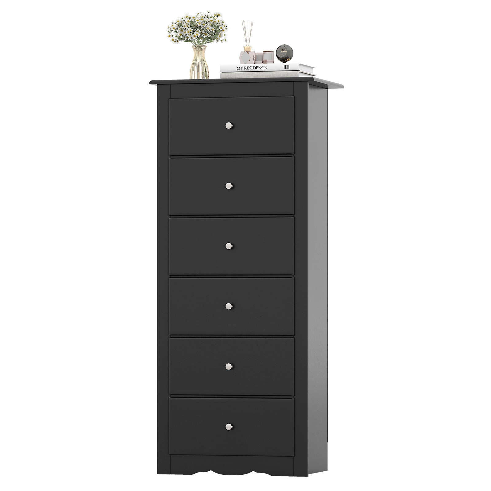 Click here for Gymax 6 Drawer Dresser Tall Wooden Chest Of Drawer... prices