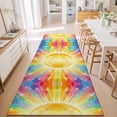 Cartoon Watercolor Sun Colorful Rectangle Area Rug 2x6ft,Living Room ...
