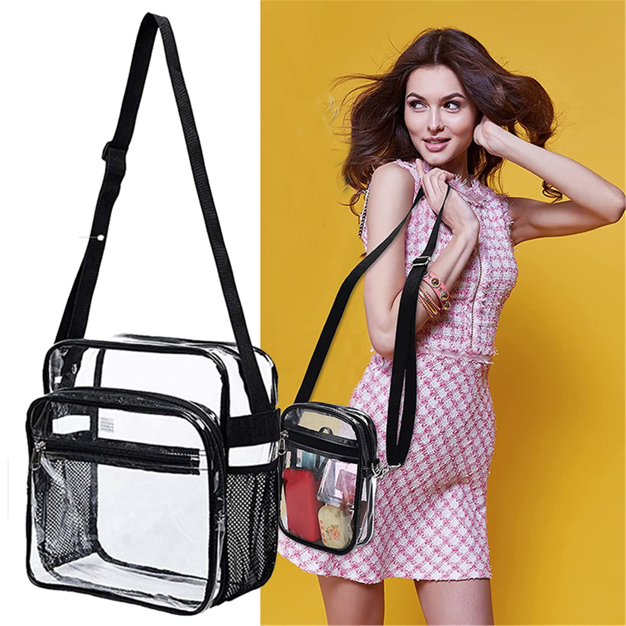 Elbourn Clear Crossbody Purse Bag 1Pc, Stadium Approved Transparent ...