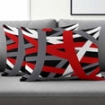 Abstract Art Pillow Covers Set of 4, Red White Black Gray Line Modern ...
