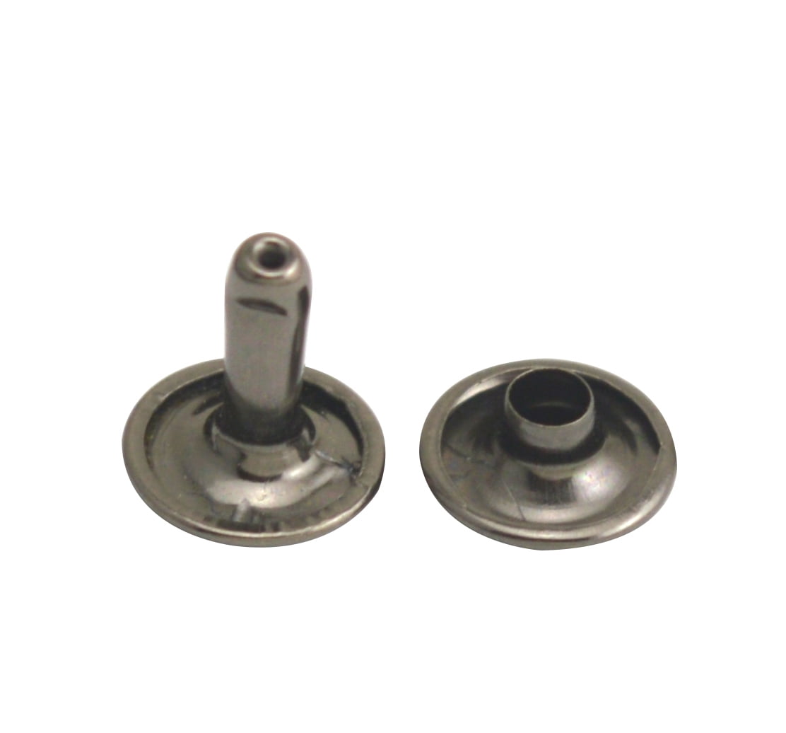 Fenggtonqii Gun Color Double Cap Leather Rivets Tubular Metal Studs Cap ...