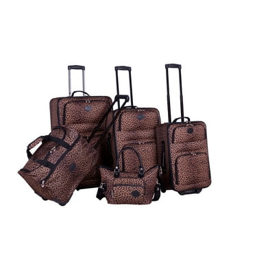 Free Shipping! AF 5P Luggage Set Leopard - Walmart.com